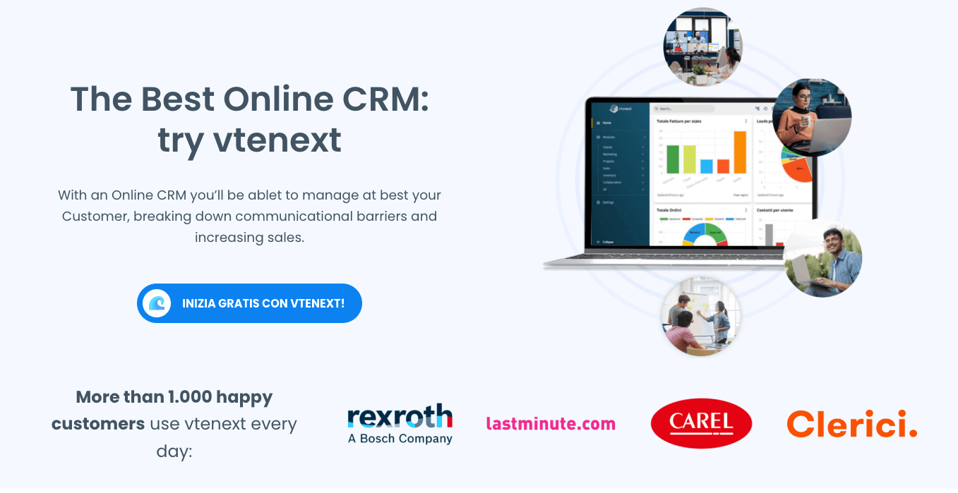 Discover vtenext Online CRM - Join the 2.000 + Happy Customers